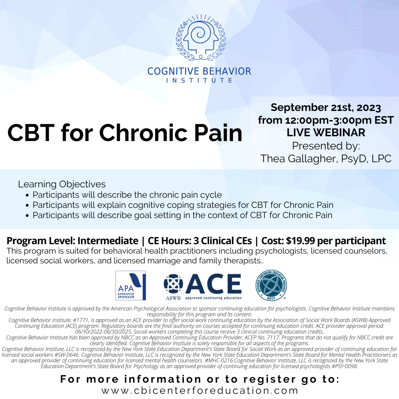 CBT For Chronic Pain CBI CBT For Chronic Pain CBI